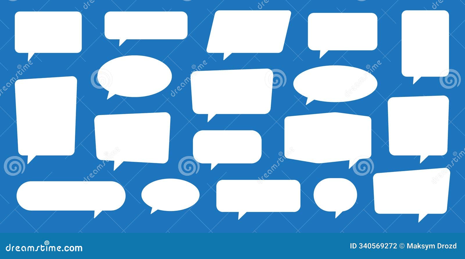 Blank Empty Speech Bubbles. Speak Bubble Balloon, Cartoon Chatting Box ...