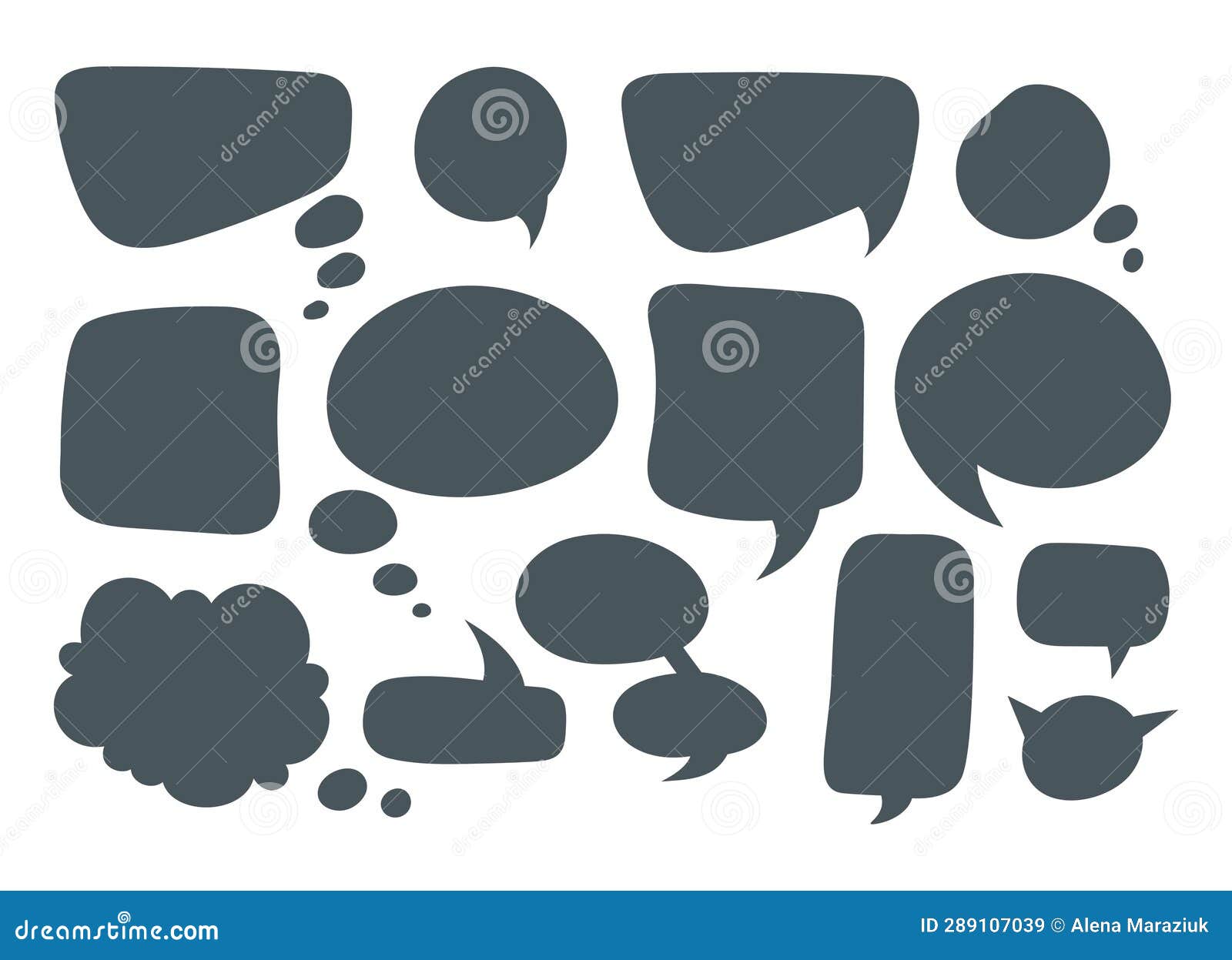 Blank Empty Speech Bubbles Vector Set. Communication. Talk. Symbol ...