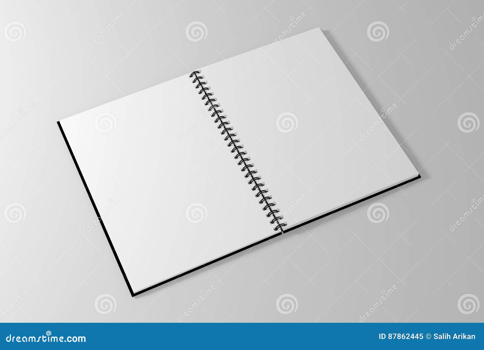 Blank Empty Spiral Notebook Template on Clean White Background. Stock ...