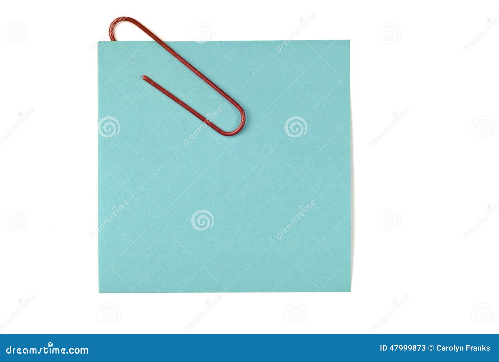 Blank Empty Sticky Note with Paper Clip Stock Image - Image of message ...