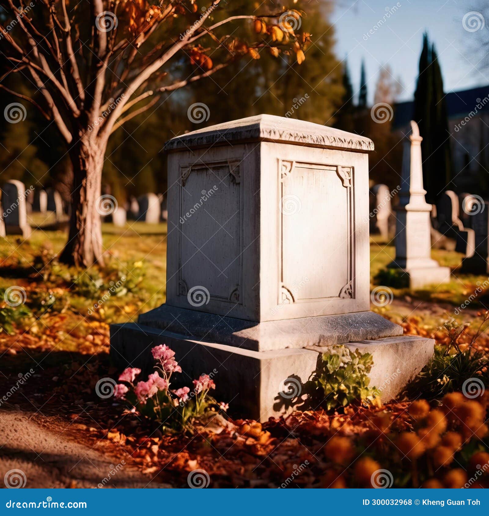 Blank Empty Tombstone in Graveyard, Message Communication from Burial ...