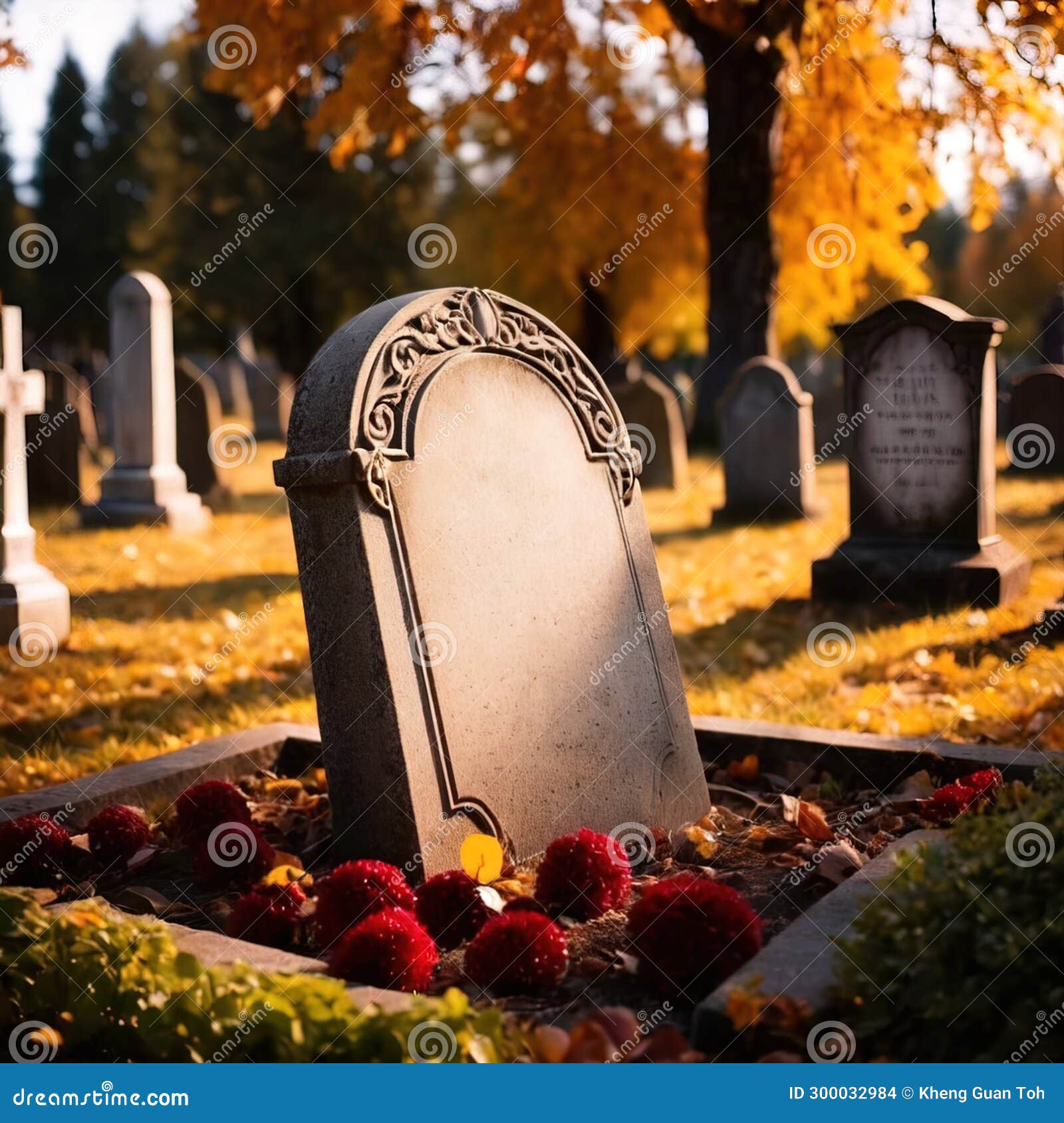Blank Empty Tombstone in Graveyard, Message Communication from Burial ...