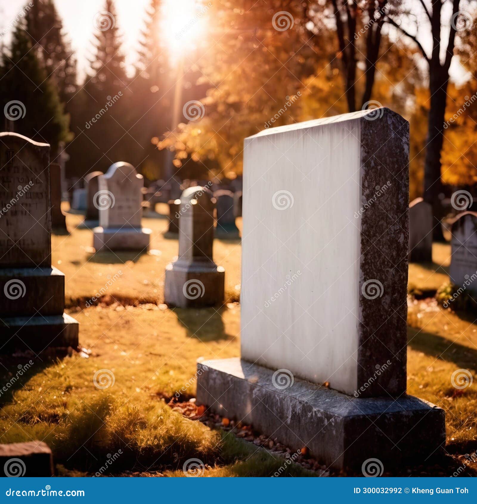 Blank Empty Tombstone in Graveyard, Message Communication from Burial ...