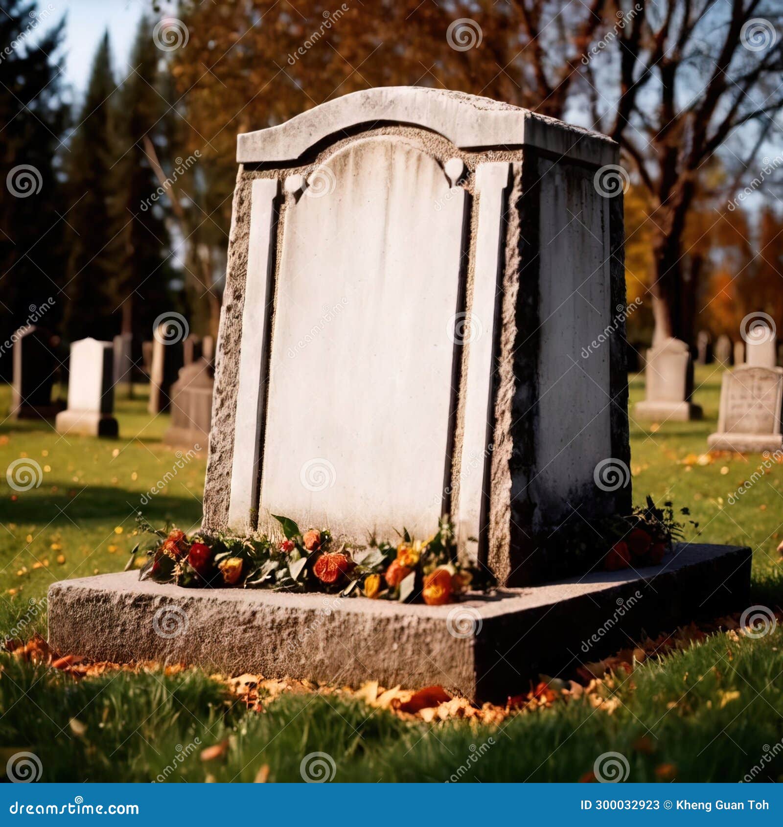Blank Empty Tombstone in Graveyard, Message Communication from Burial ...
