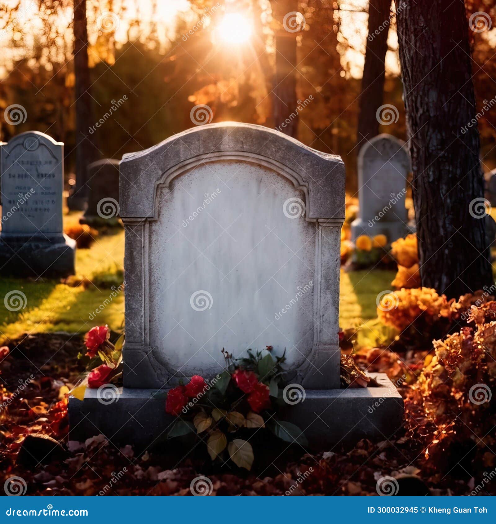 Blank Empty Tombstone in Graveyard, Message Communication from Burial ...