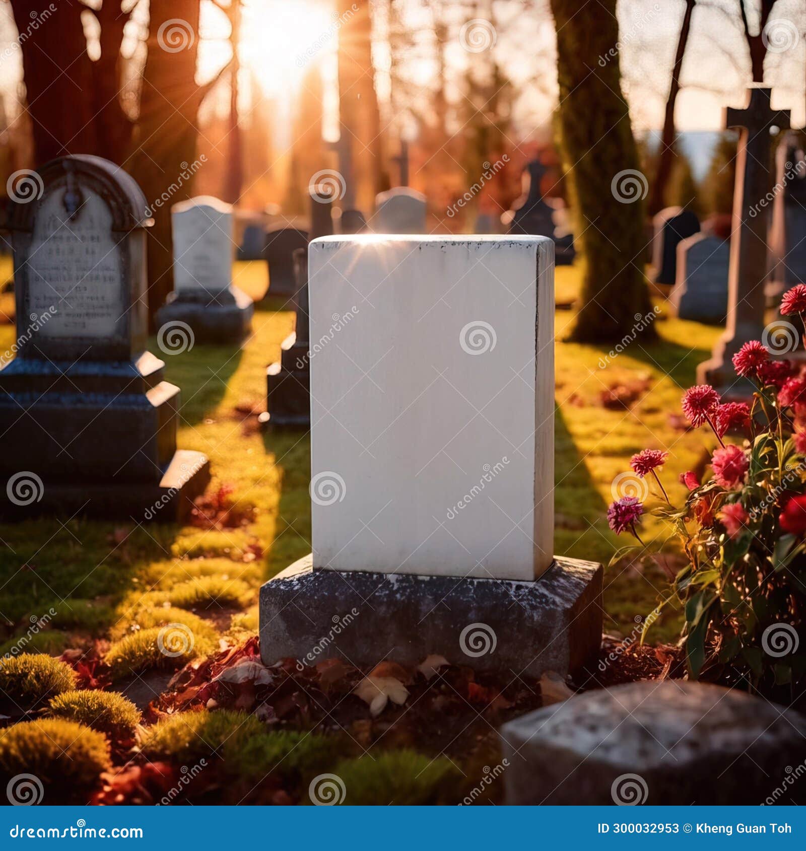 Blank Empty Tombstone in Graveyard, Message Communication from Burial ...