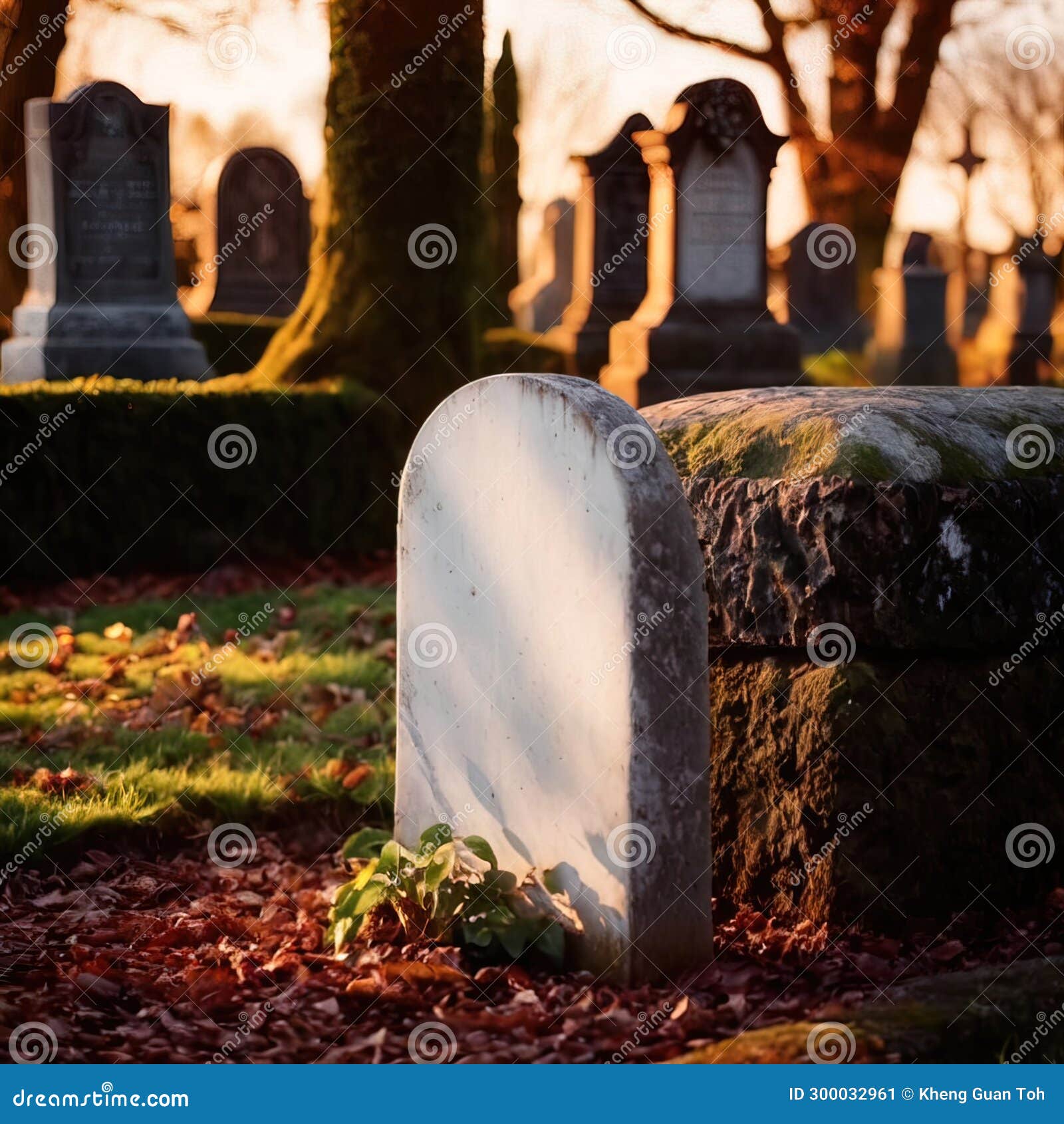 Blank Empty Tombstone in Graveyard, Message Communication from Burial ...