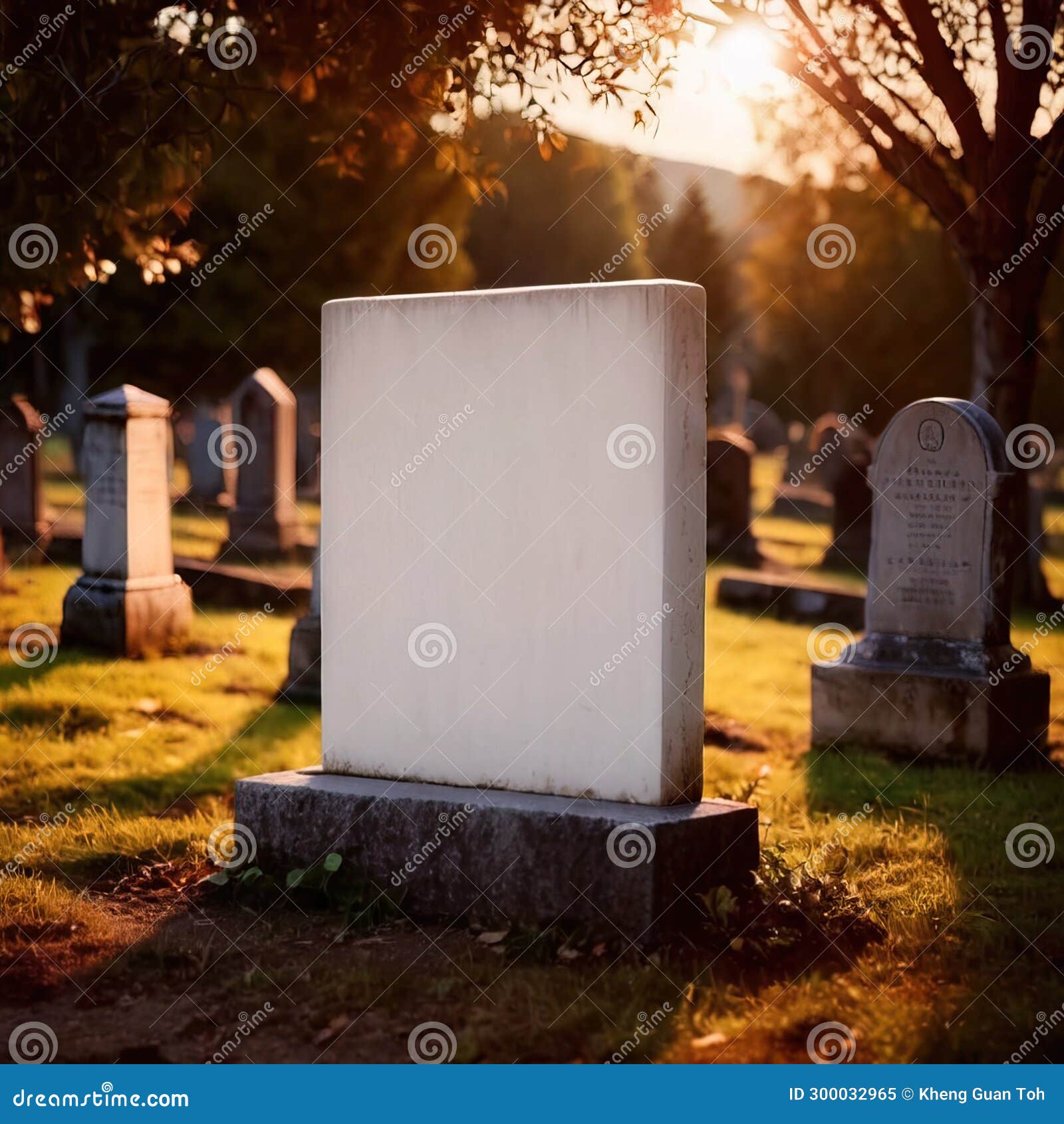 Blank Empty Tombstone in Graveyard, Message Communication from Burial ...