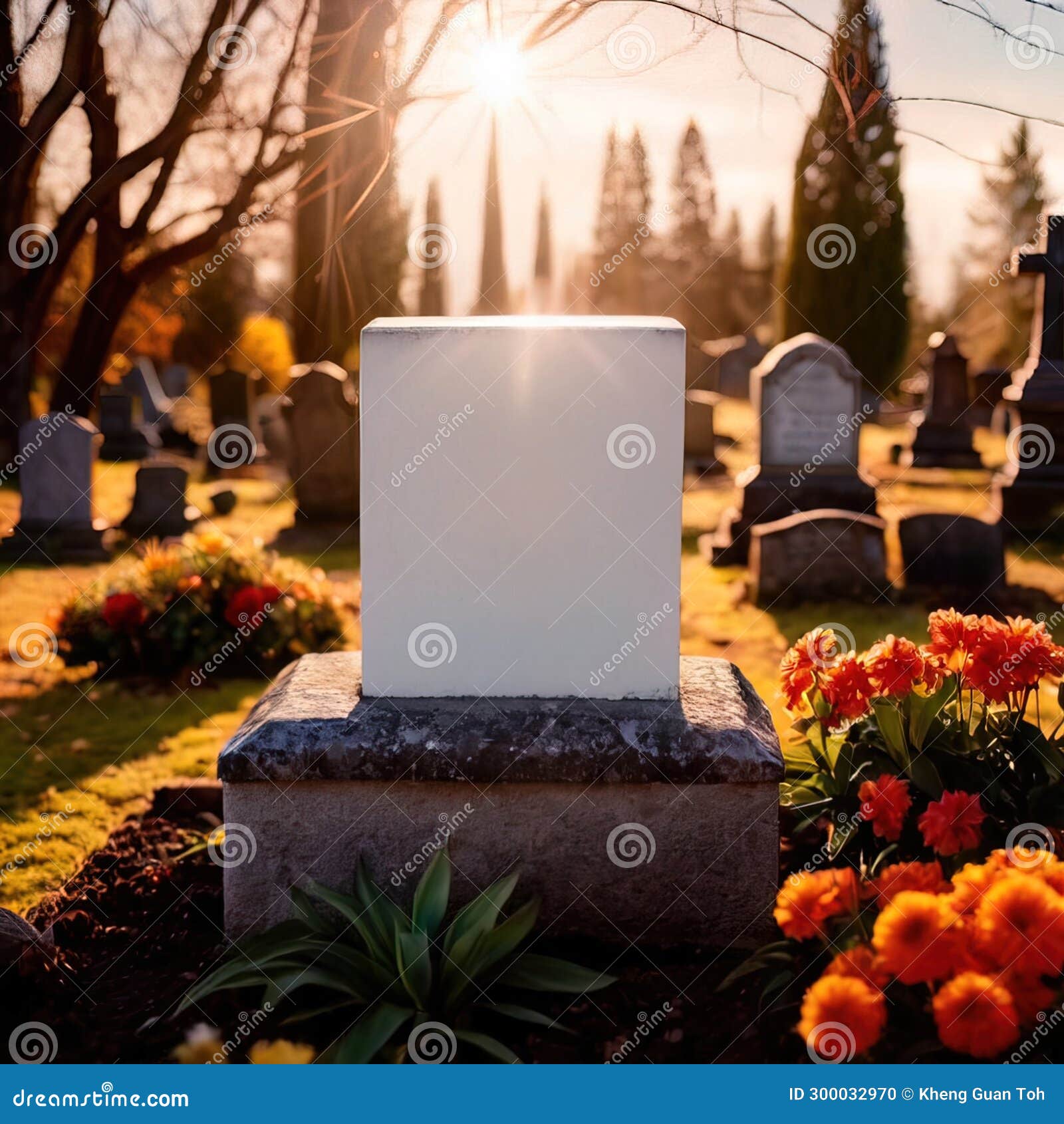 Blank Empty Tombstone in Graveyard, Message Communication from Burial ...
