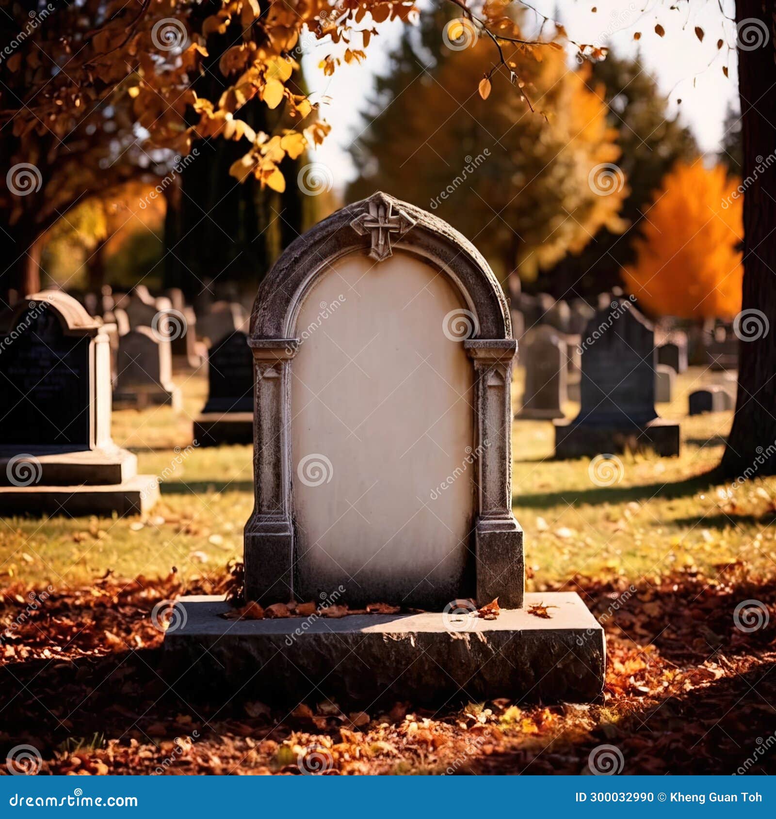 Blank Empty Tombstone in Graveyard, Message Communication from Burial ...