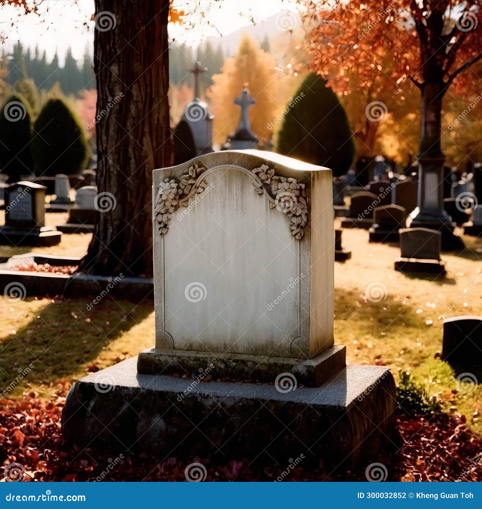 Blank Empty Tombstone in Graveyard, Message Communication from Burial ...