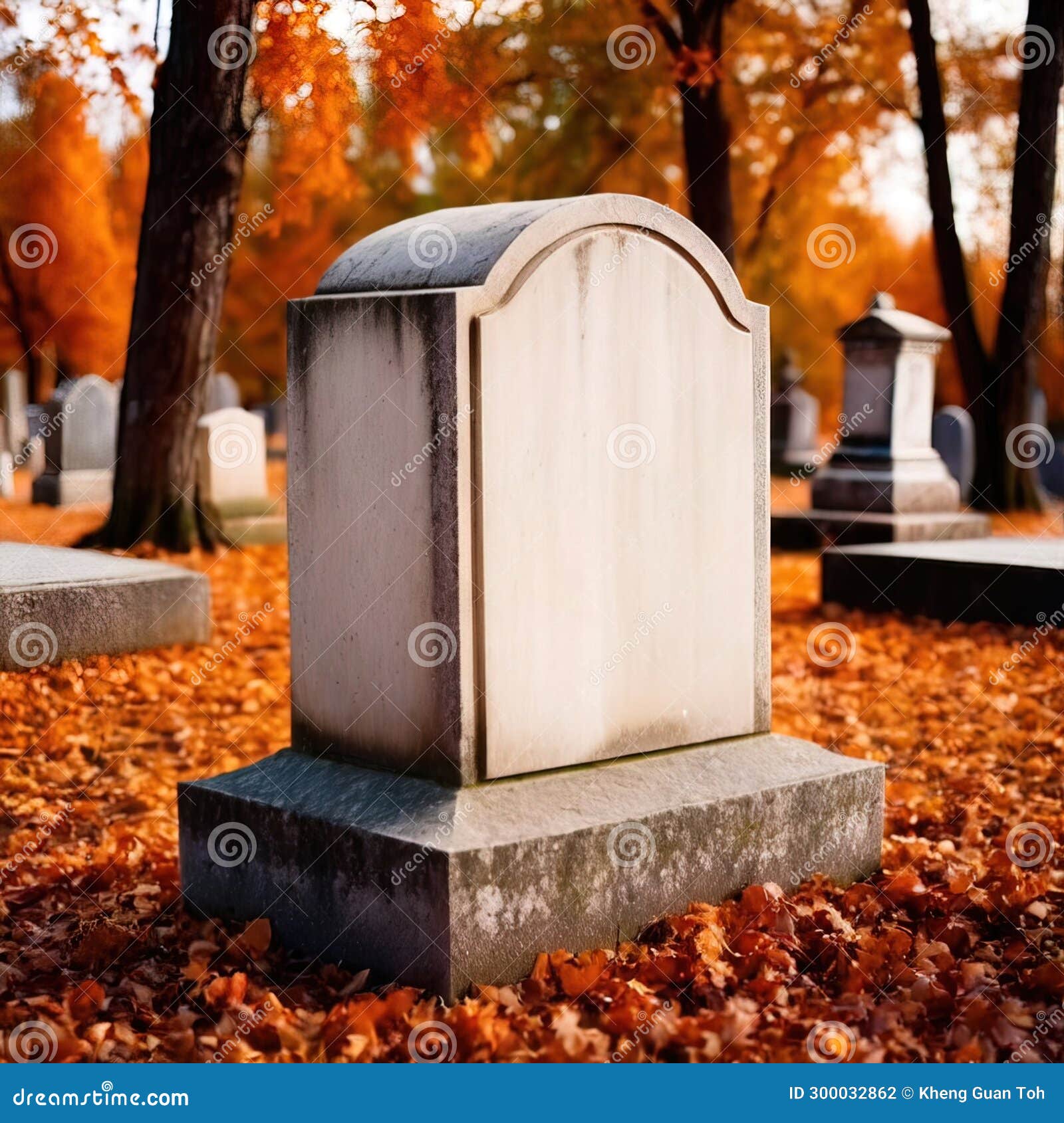 Blank Empty Tombstone in Graveyard, Message Communication from Burial ...