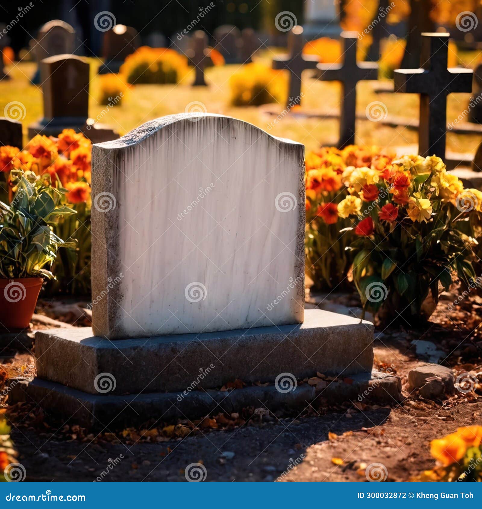 Blank Empty Tombstone in Graveyard, Message Communication from Burial ...
