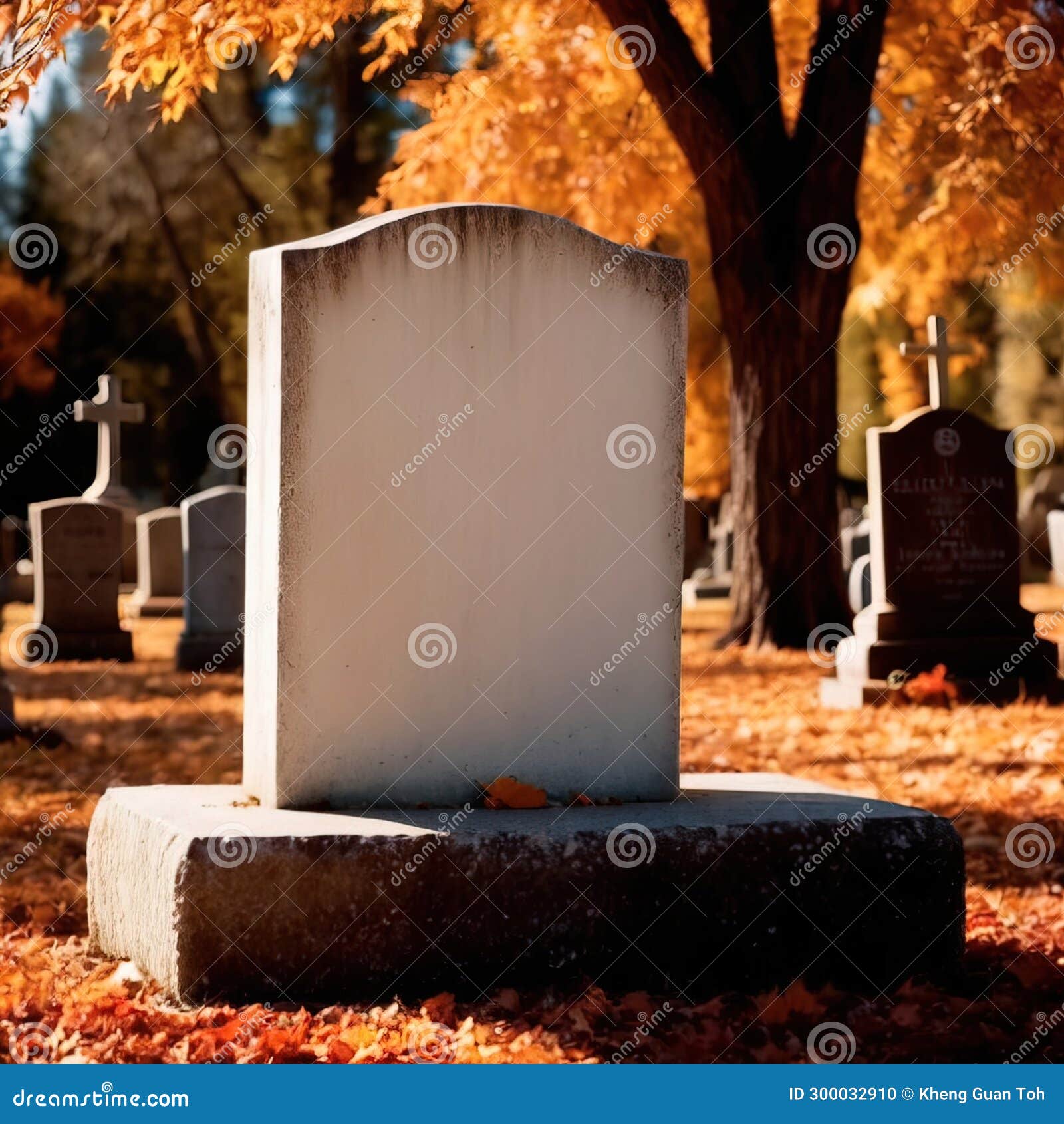 Blank Empty Tombstone in Graveyard, Message Communication from Burial ...