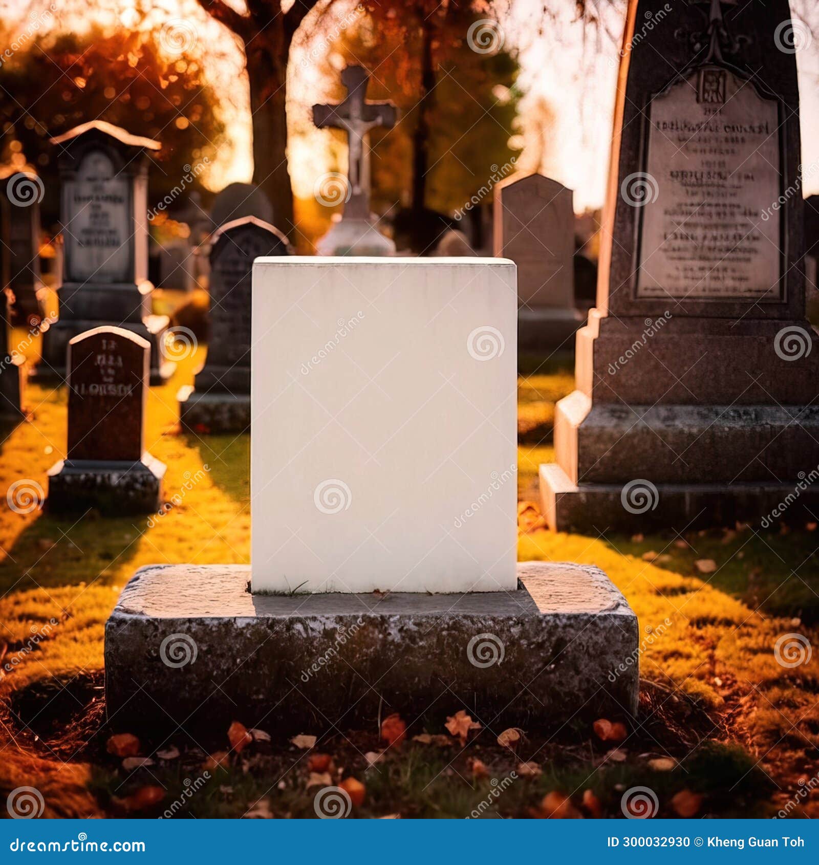 Blank Empty Tombstone in Graveyard, Message Communication from Burial ...