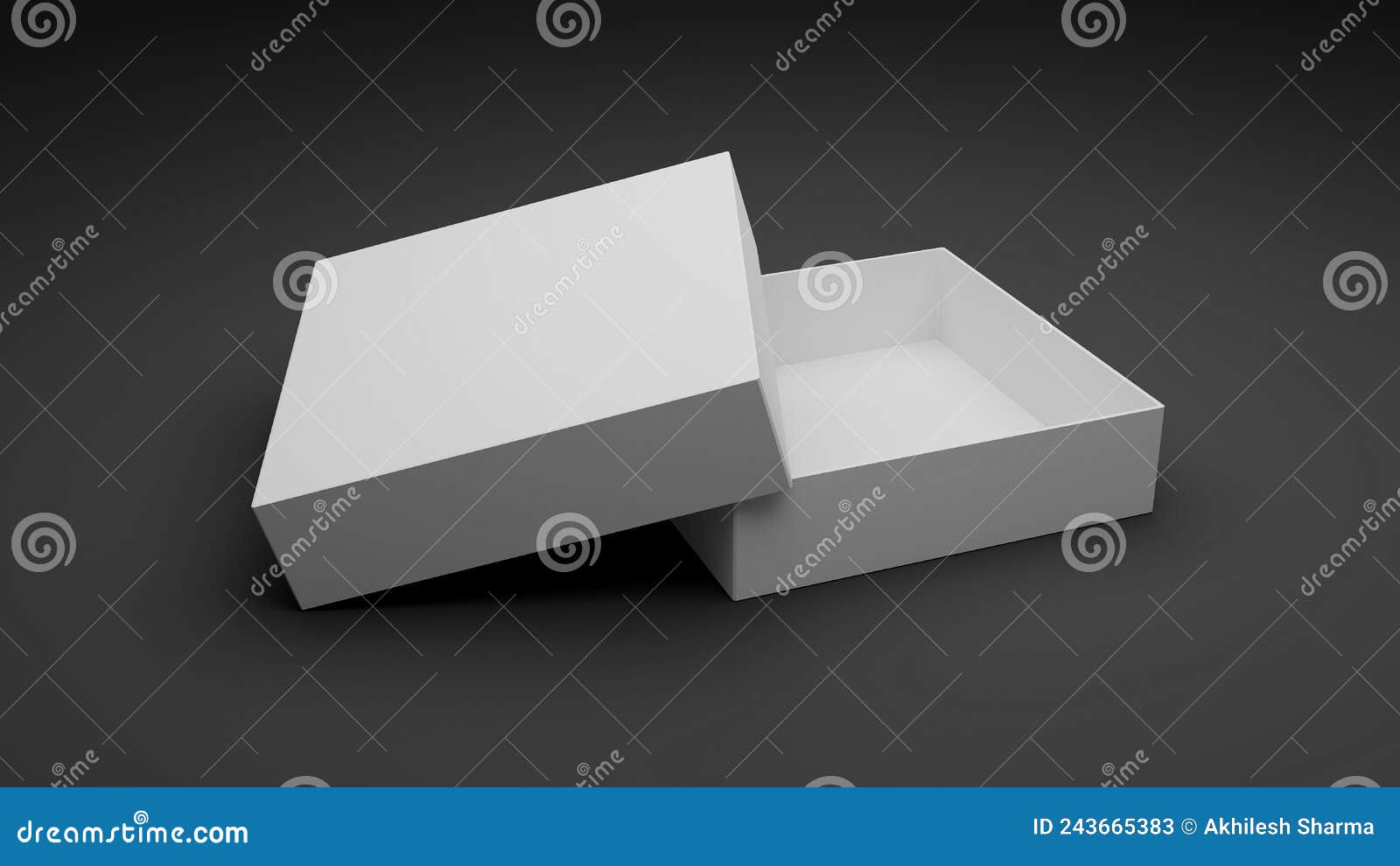 Blank Empty White Box for Mockup - 3D Illustration Stock Illustration ...
