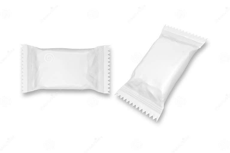 Blank Empty White Candy Packaging Mock Up Isolated on White Background ...