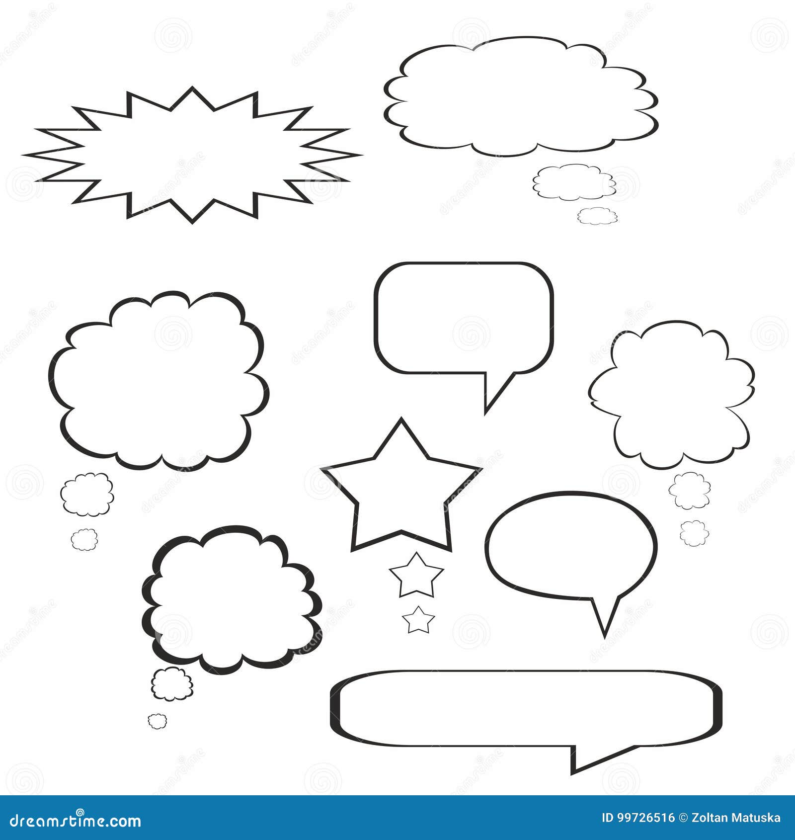 Blank Empty White Speech Bubble Icon Comic Cartoon Vector Stock Vector - Illustration of ...