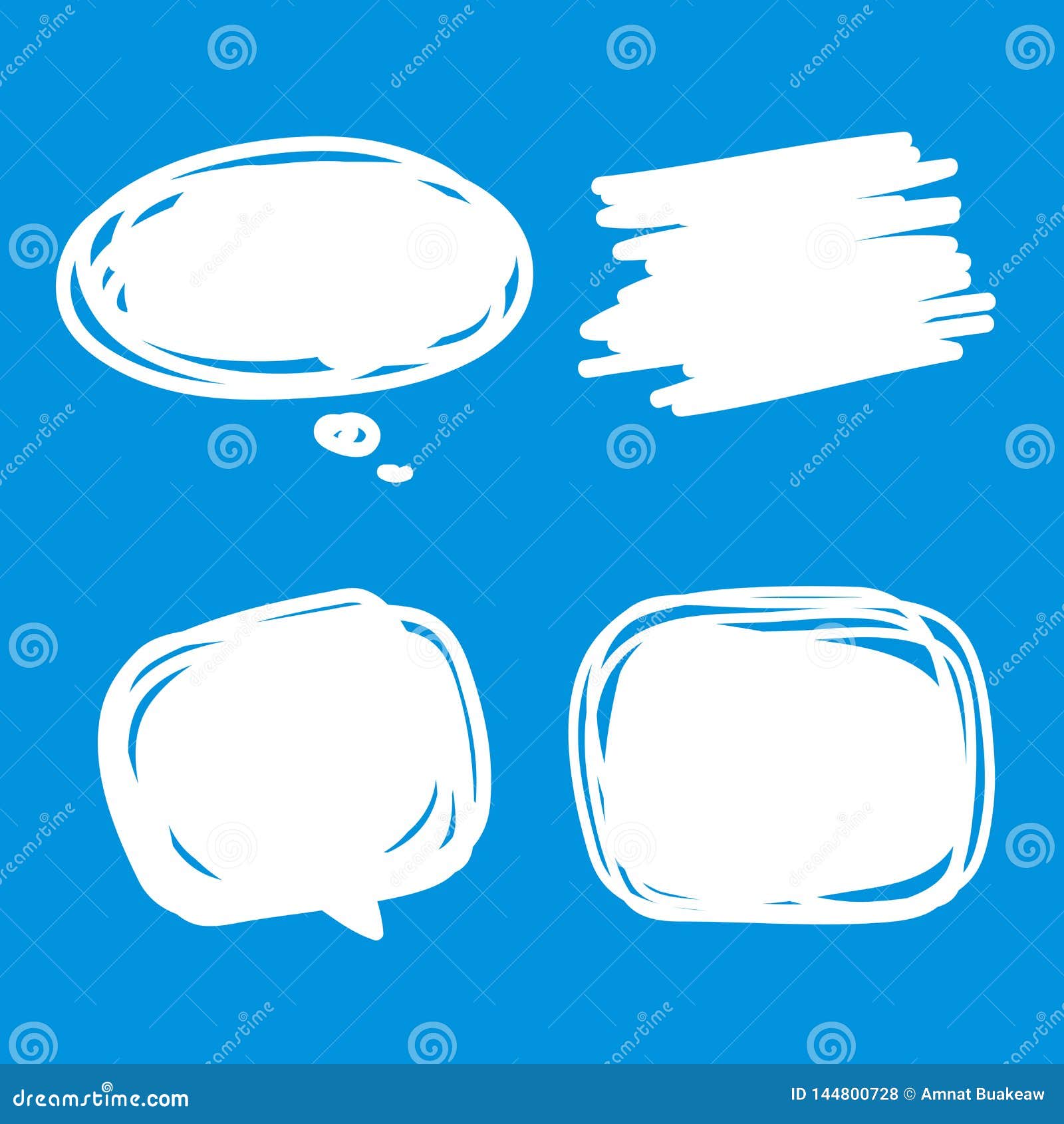 Blank Empty White Speech Bubbles Set, Collection of Comic Speech ...