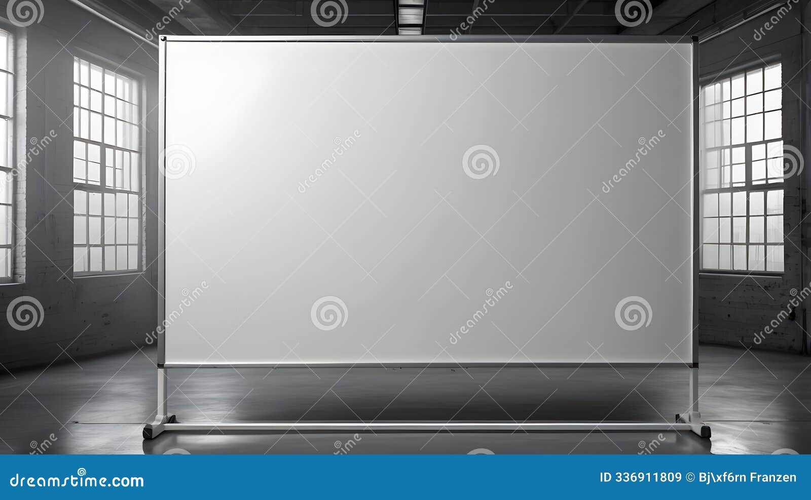 Empty Classroom School Metallic Whiteboard for a Presentation Stock ...