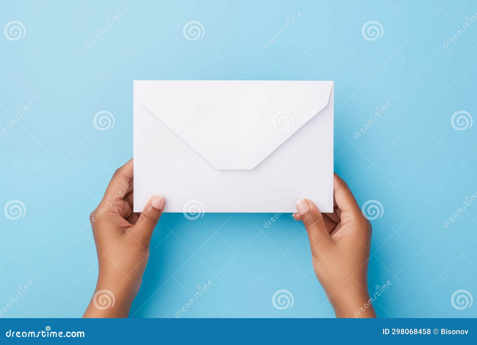 Blank Envelope Reverse Side on a Blue Background Stock Photo - Image of ...