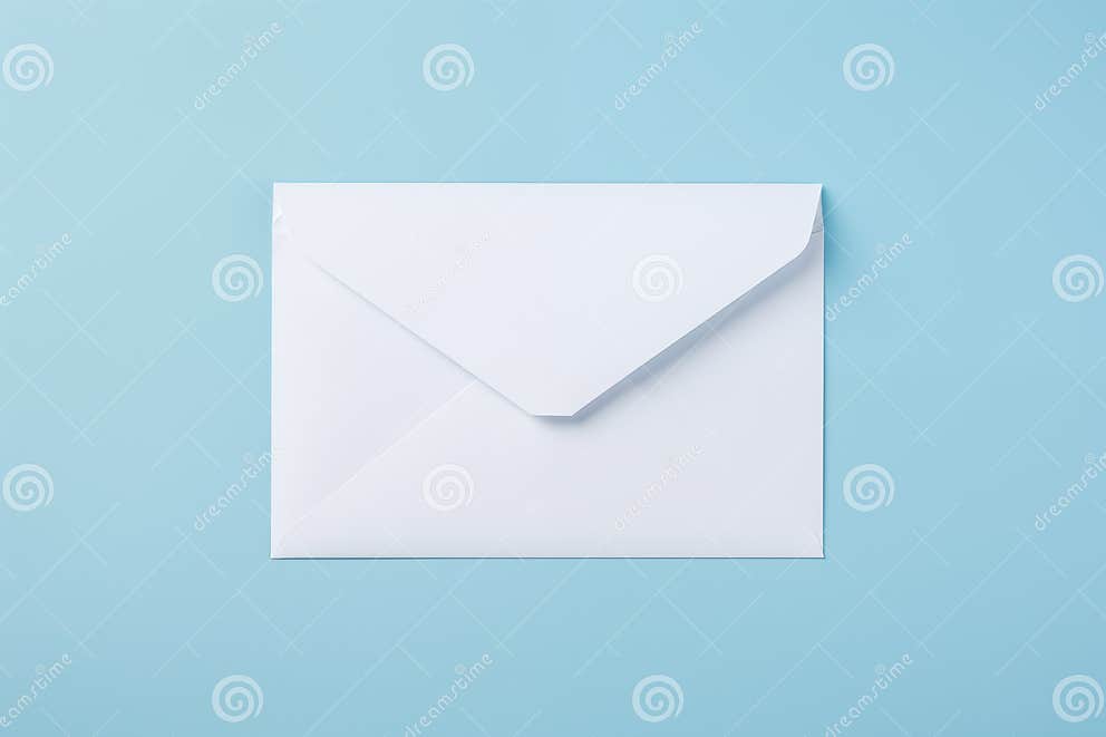 Blank Envelope Reverse Side on a Blue Background Stock Photo - Image of ...