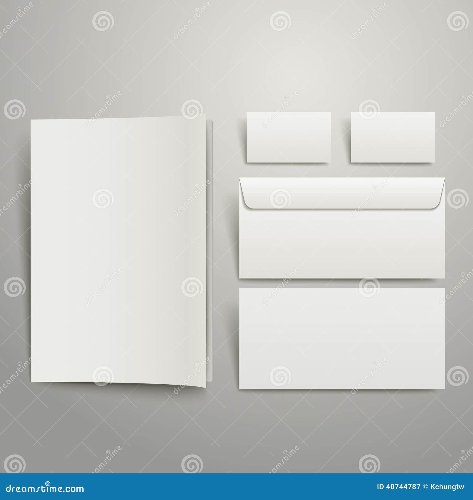 Set Of Blank 3d Envelopes Mockup. Collection Realistic Envelopes ...