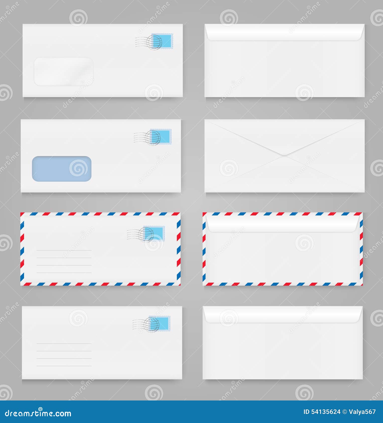 Blank envelopes set stock vector. Illustration of close - 54135624