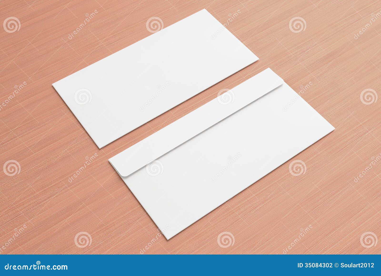 Blank Envelopes on Wooden Background Stock Photo - Image of identity ...