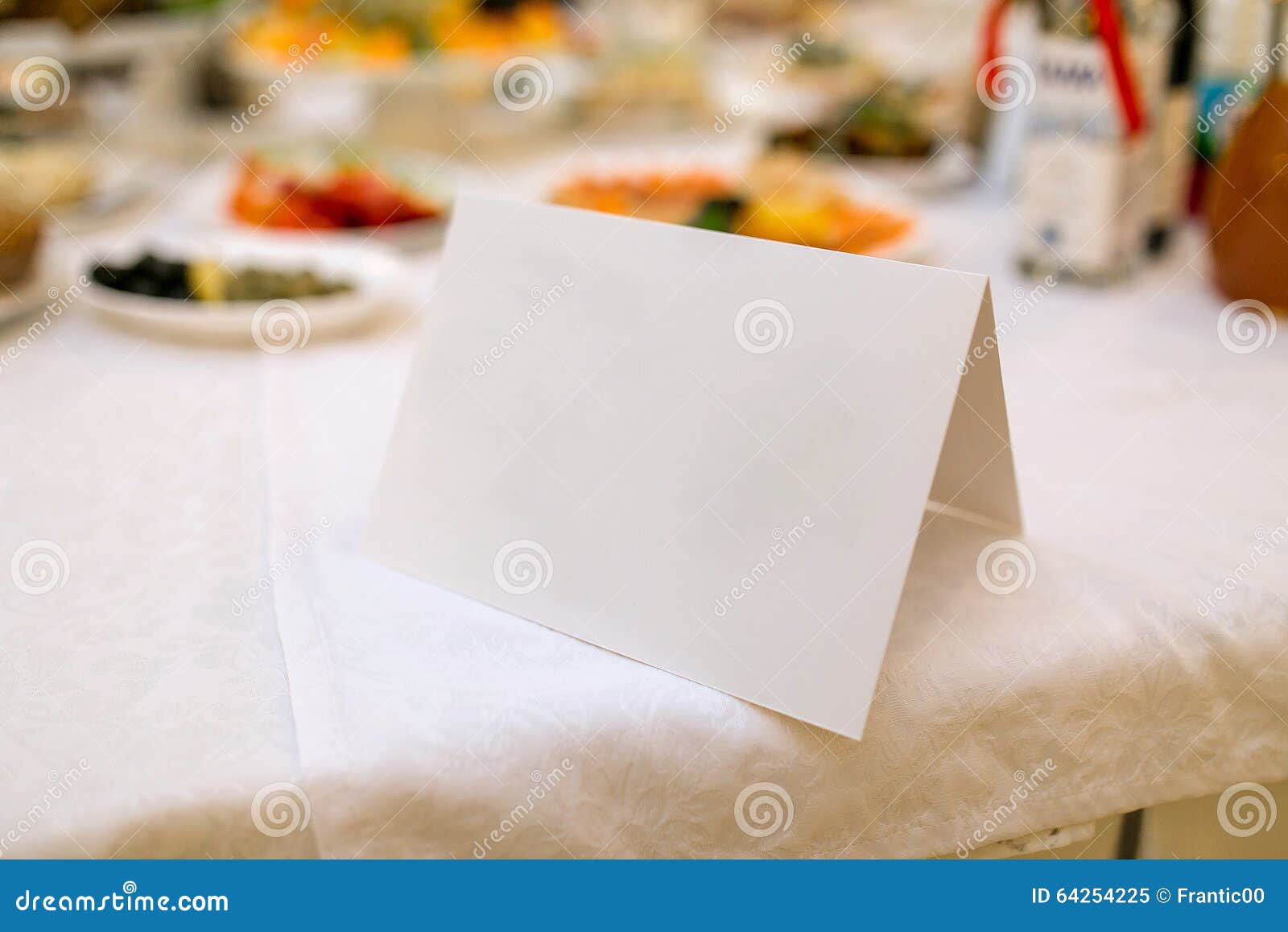 Blank Event Guest Card on a Banquet Restaurant Table Stock Image ...