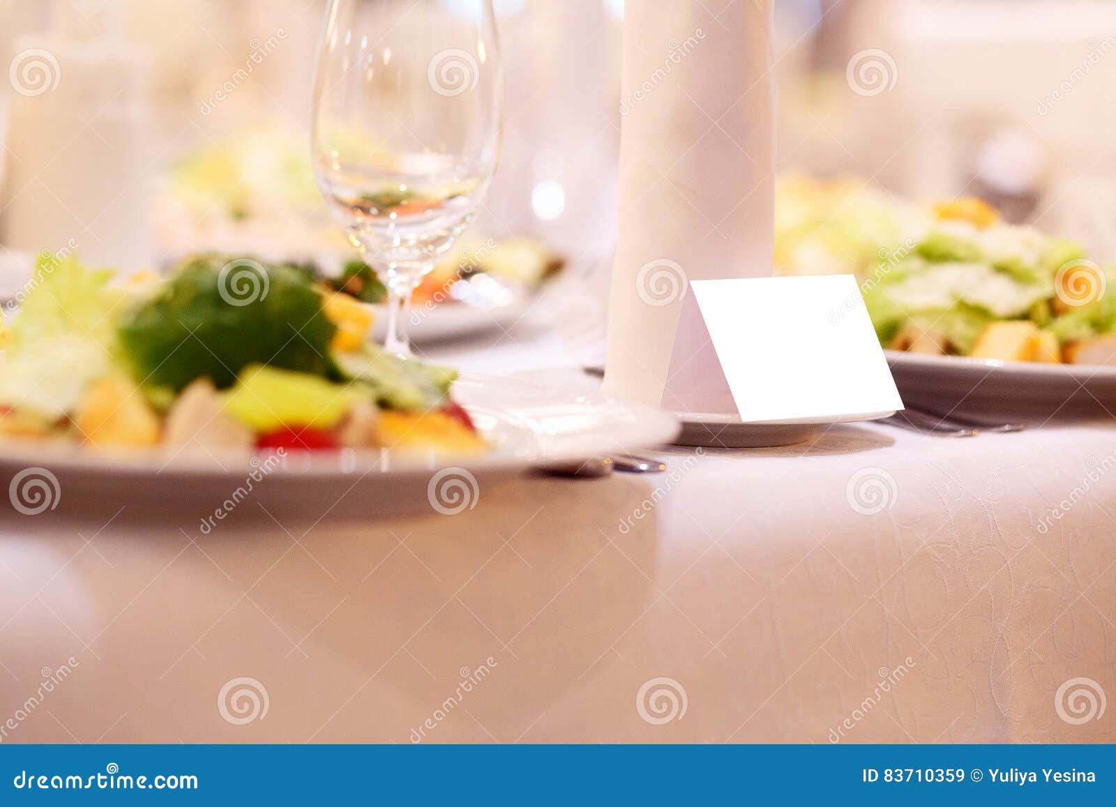 Blank Event Guest Card on Restaurant Table Stock Image - Image of ...