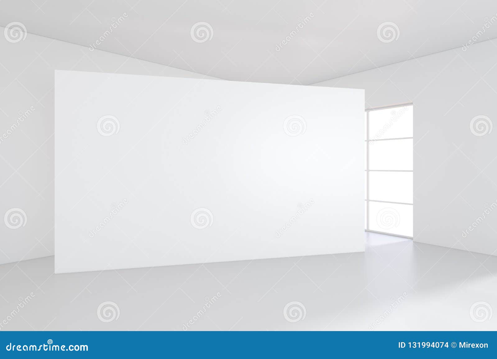 Blank Exposition Modern Gallery,open Space.Blank White Empty Canvas ...