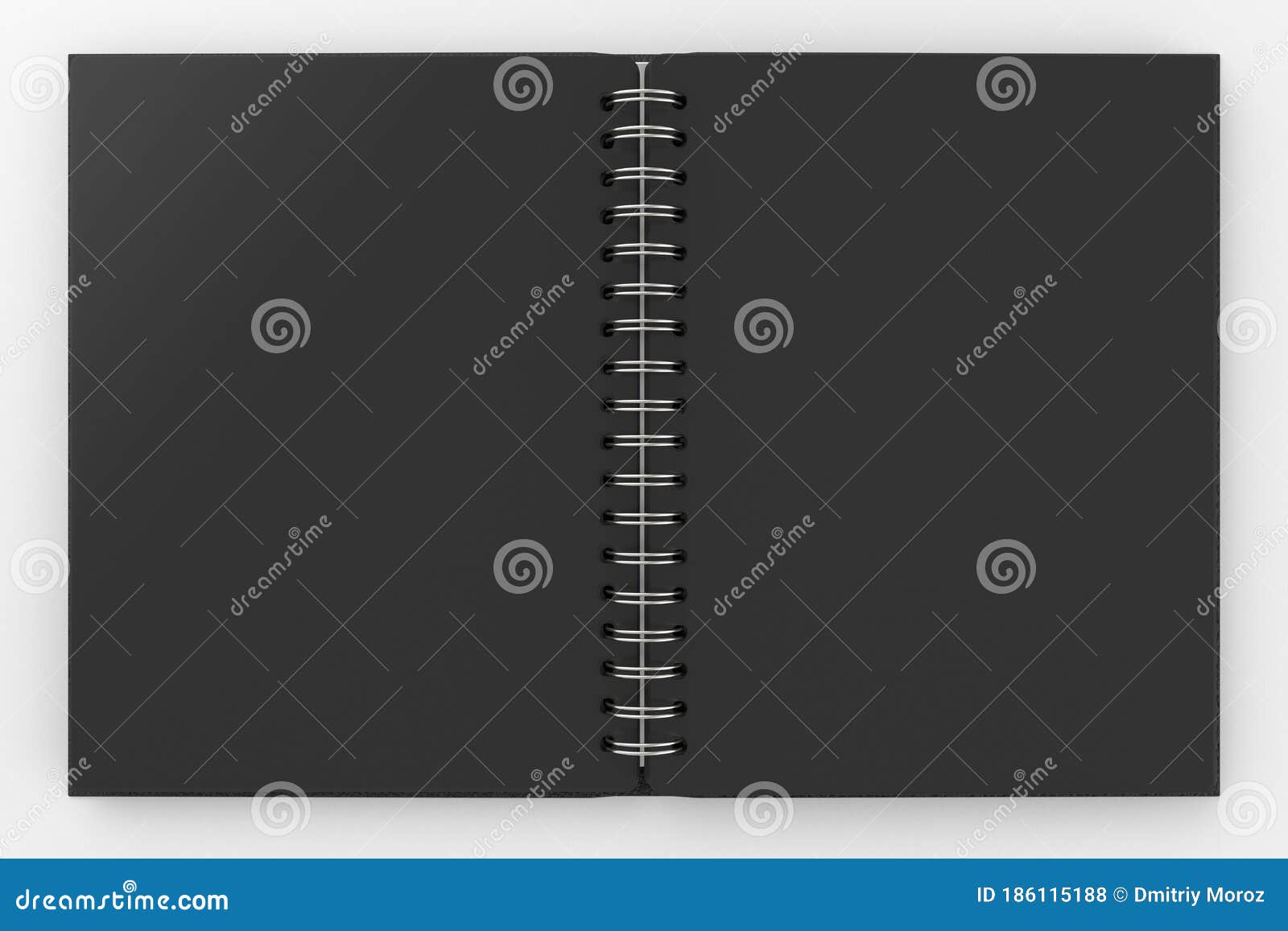 Blank Facing Pages of Notebook on a Spring with Leather Cover Stock ...