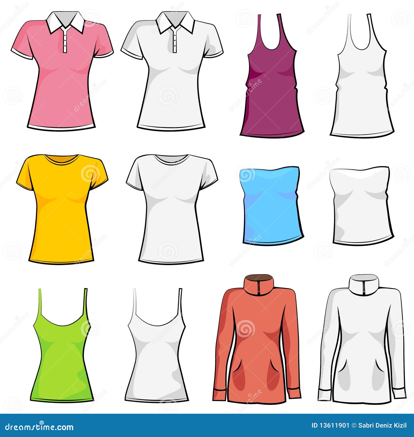 Blank fashion set stock vector. Illustration of textile - 13611901