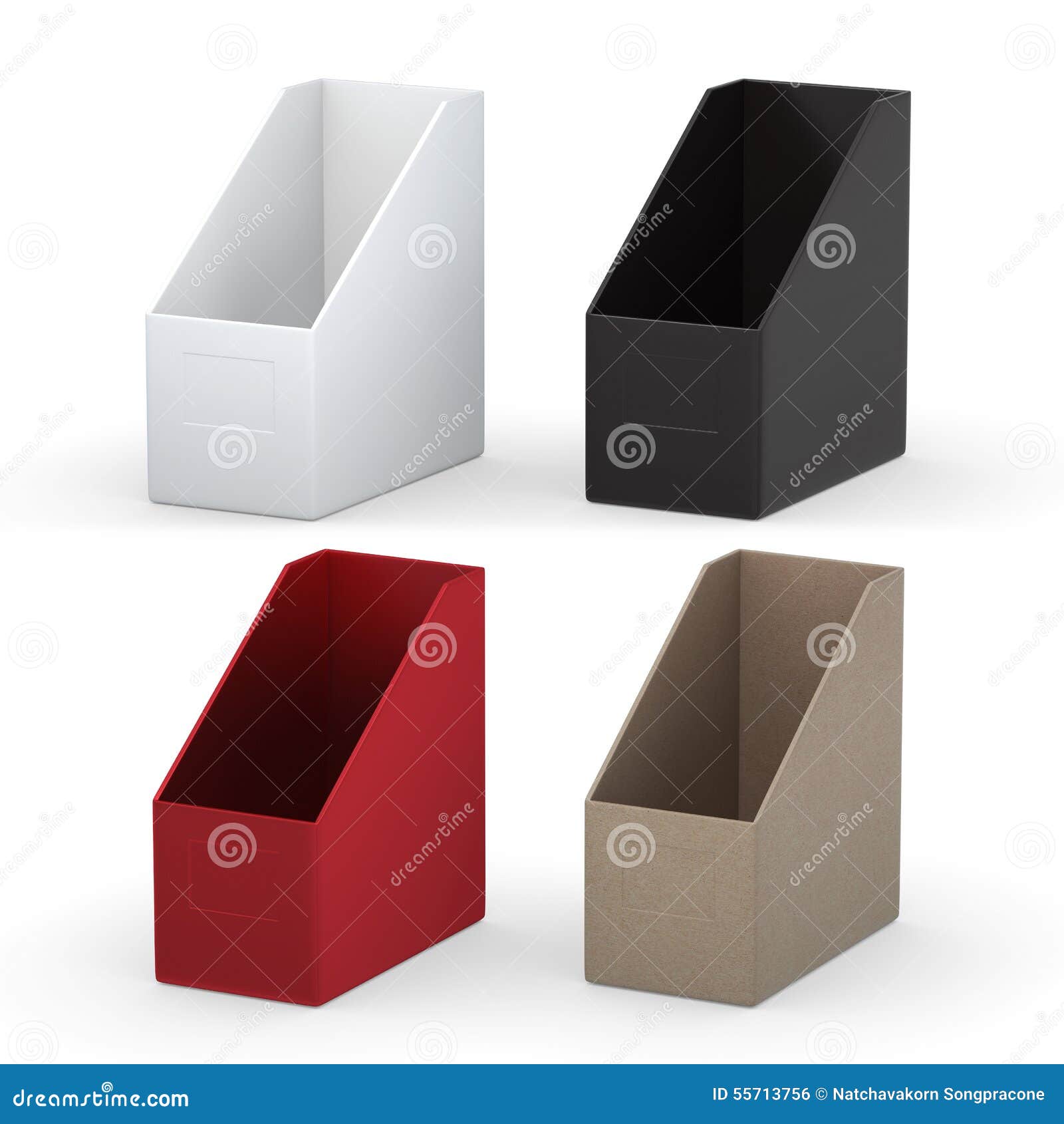 Blank File Holders Set with Clipping Path Stock Illustration ...