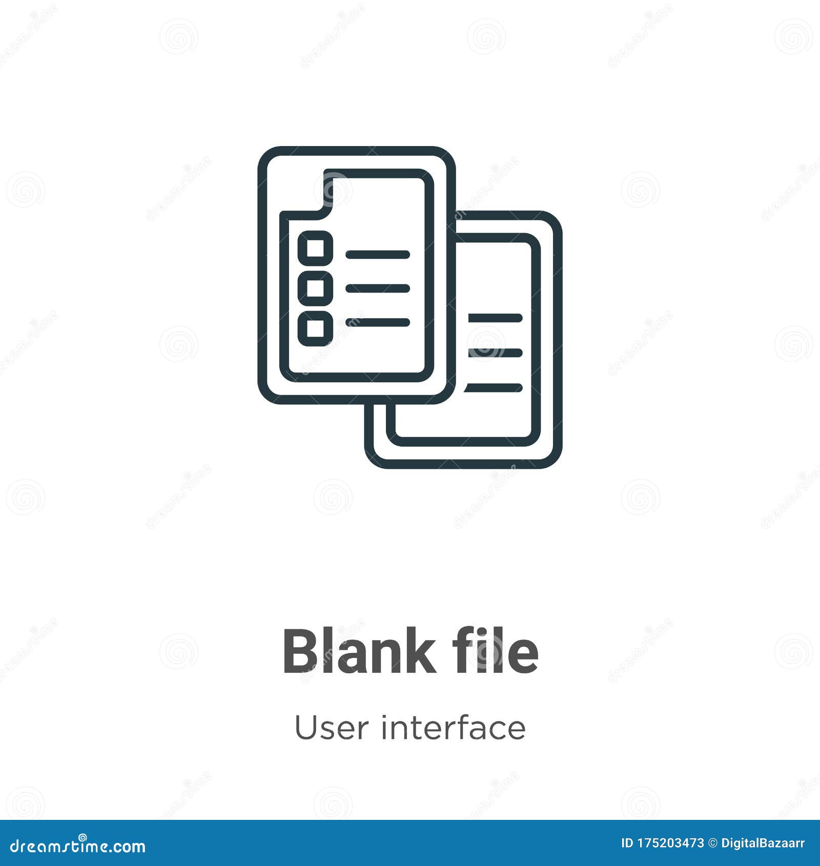 Blank File Outline Vector Icon. Thin Line Black Blank File Icon, Flat ...