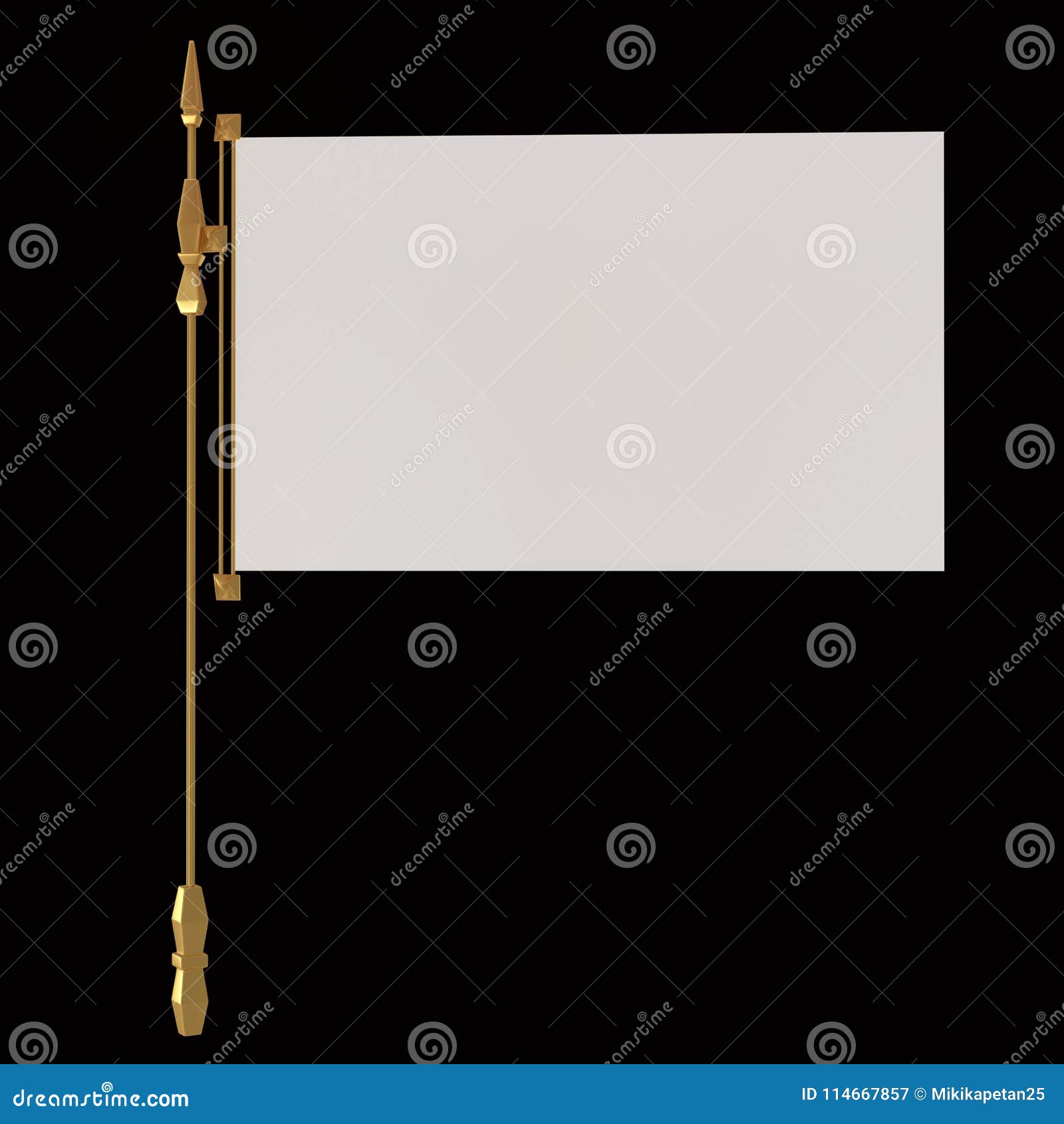 Blank Flag Banner 3d Rendering Stock Illustration - Illustration of ...