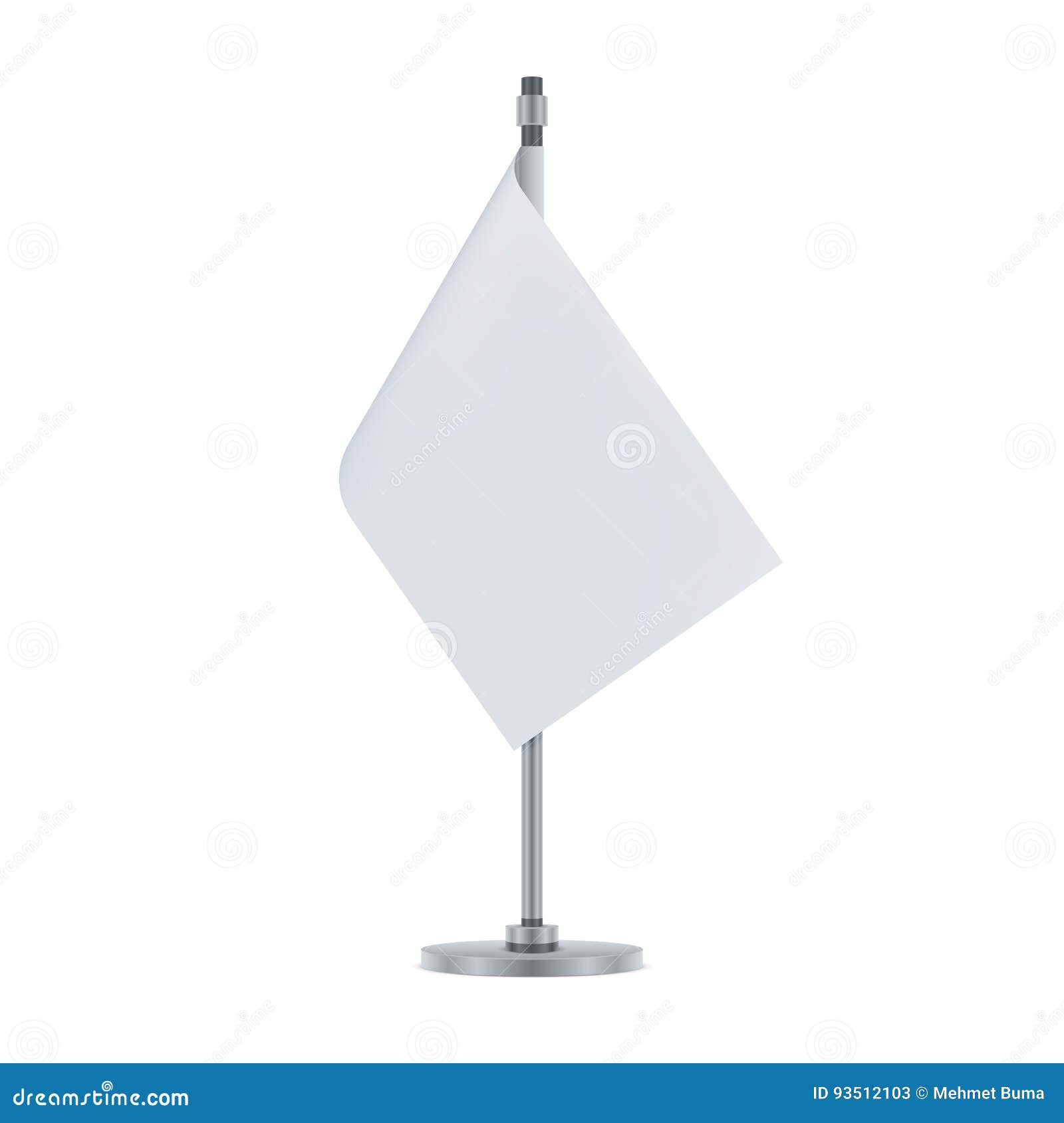 Blank Flag Hanging on the Metallic Pole, Illustration Stock Vector ...