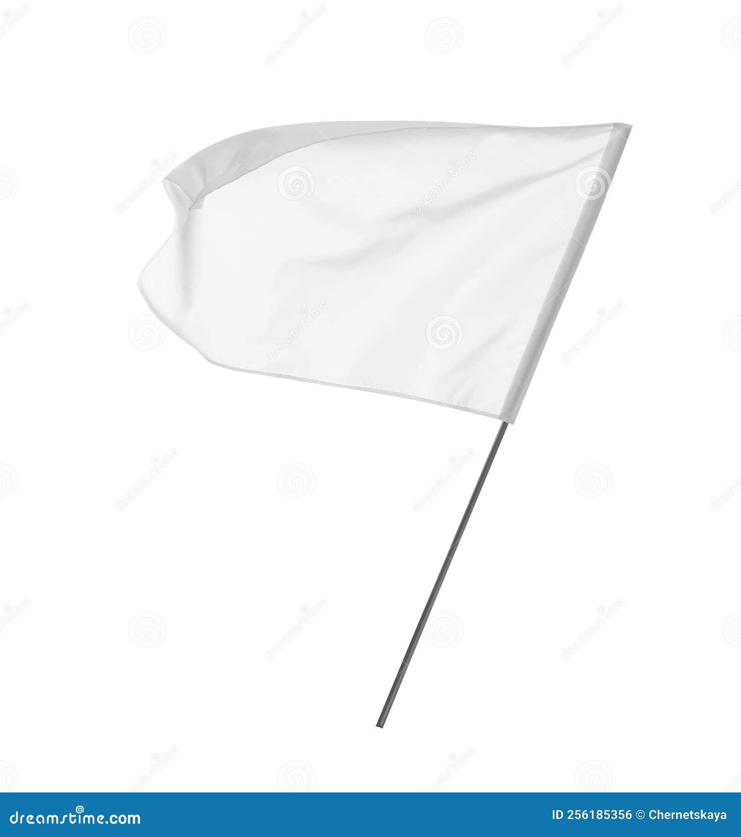 Blank Flag Isolated on White. Mockup for Design Stock Photo - Image of ...