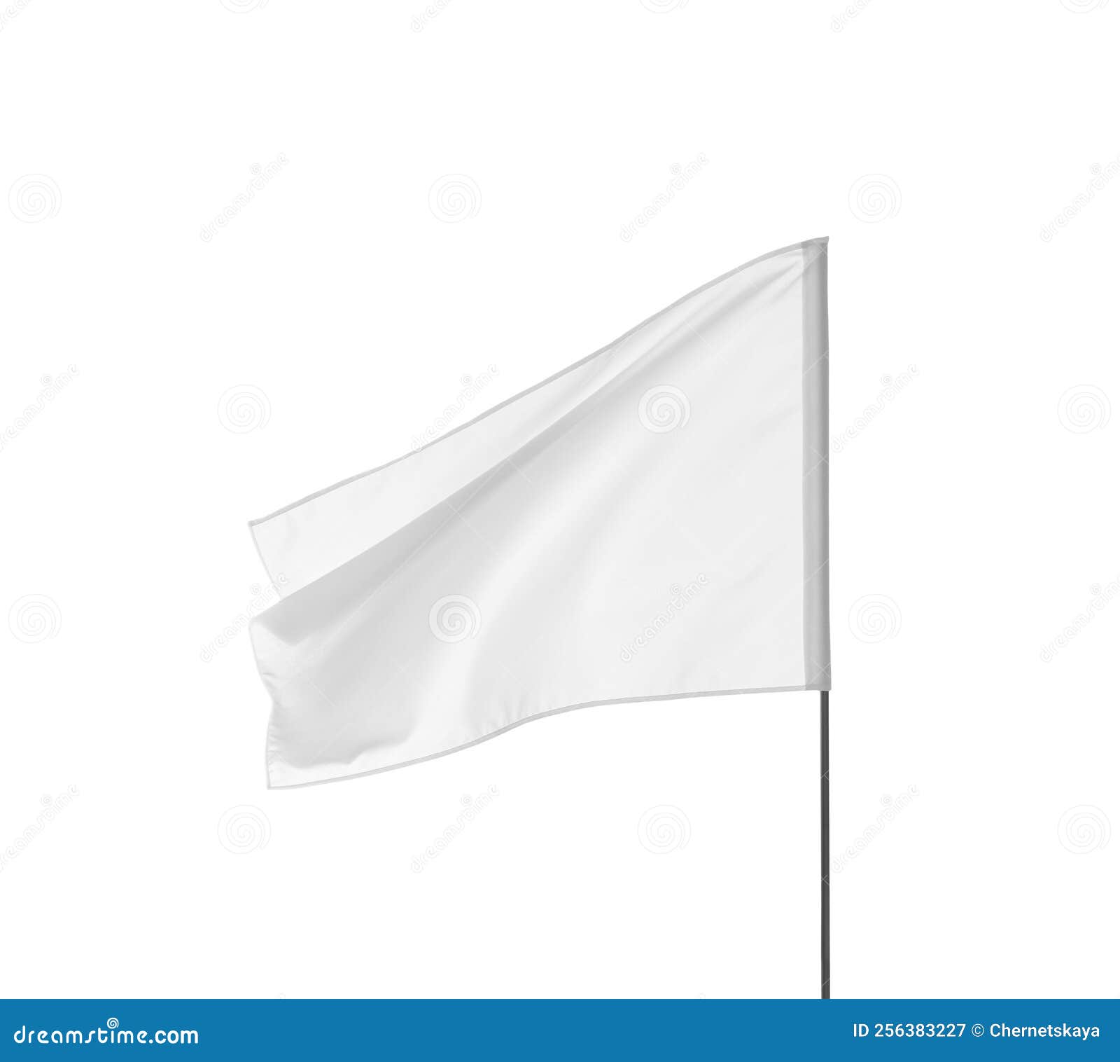 Blank Flag Isolated on White. Mockup for Design Stock Image - Image of ...
