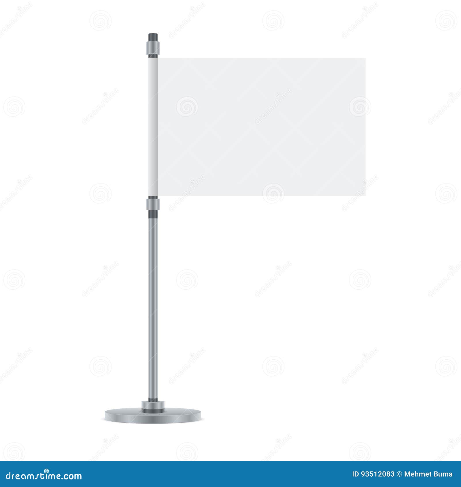Blank Flag on the Metallic Pole, Vector Illustration Stock Vector ...