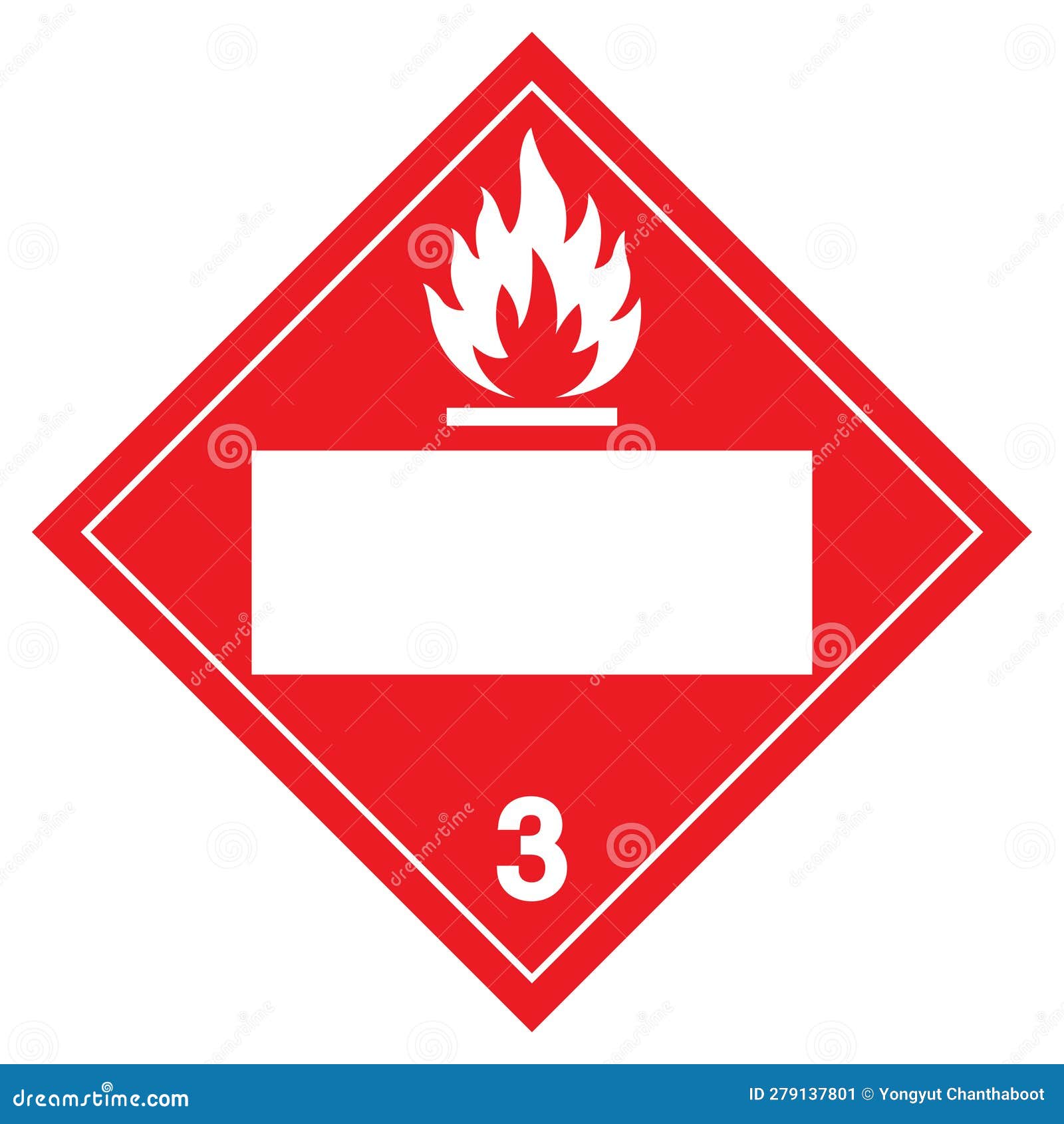 Blank Flammable Liquid Class 3 Symbol Sign ,Vector Illustration ...
