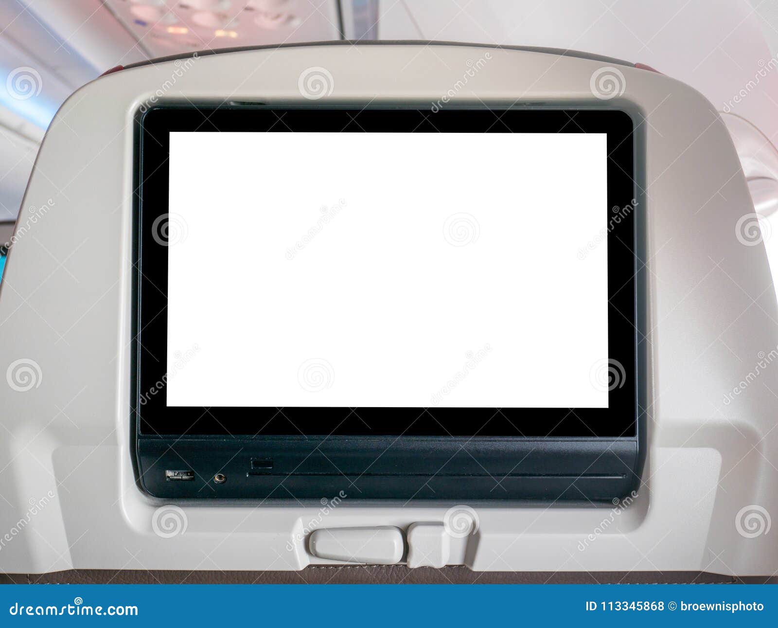 Blank in-Flight Entertainment Screen, Blank LCD Screen in Airplane ...