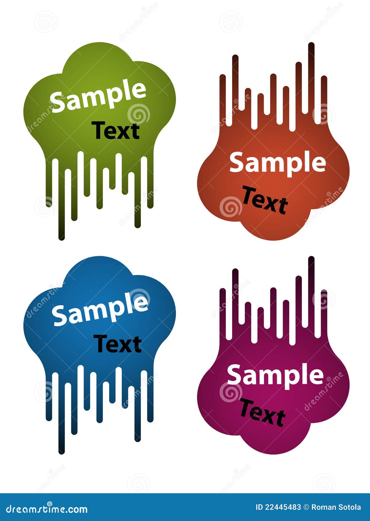 Bubble Labels. Abstract Doodle Speech Bubbles With Different Phrases ...