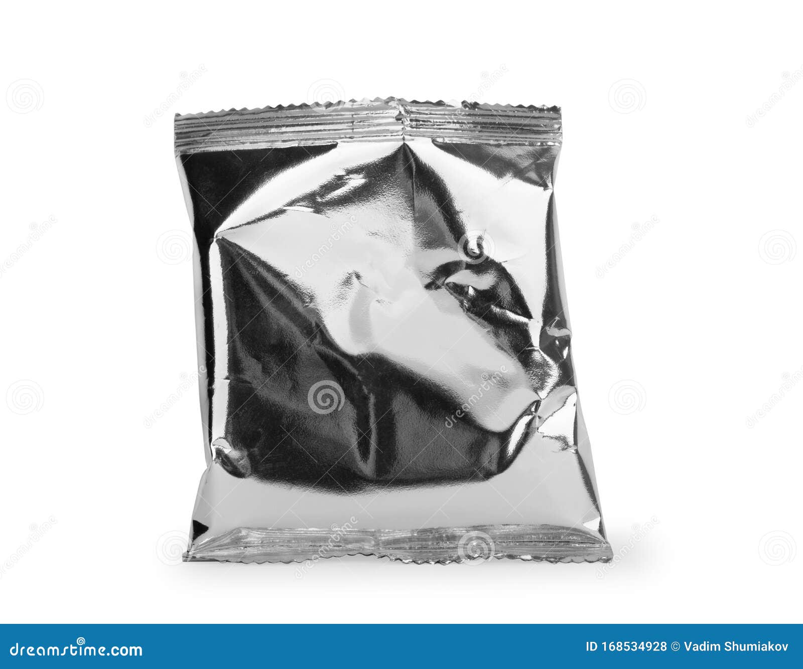 Blank Foil Sachet Packaging on White Background Stock Photo - Image of ...