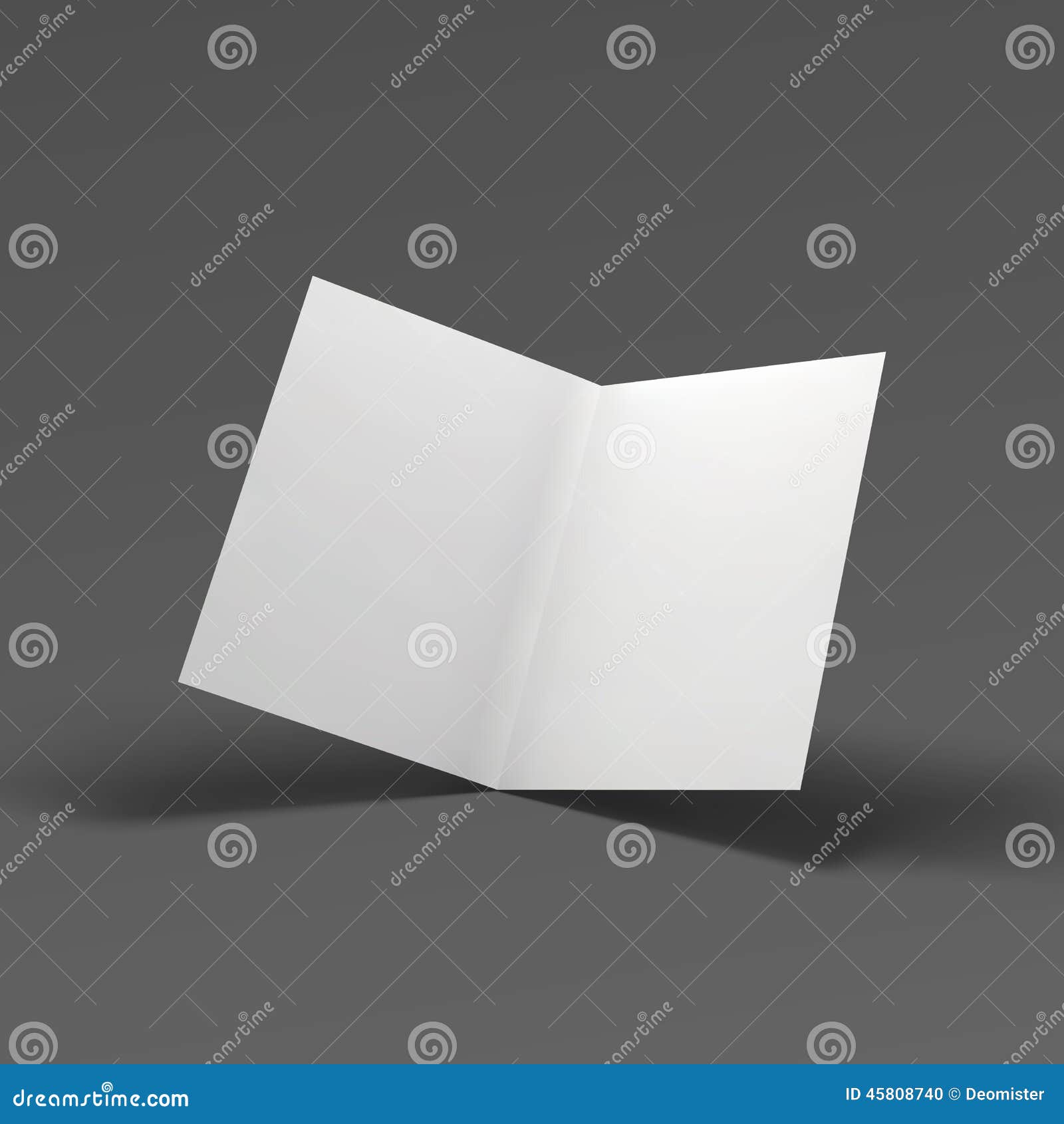 Blank Bi Fold Paper Brochure Mockup. Flyer Design Template On ...