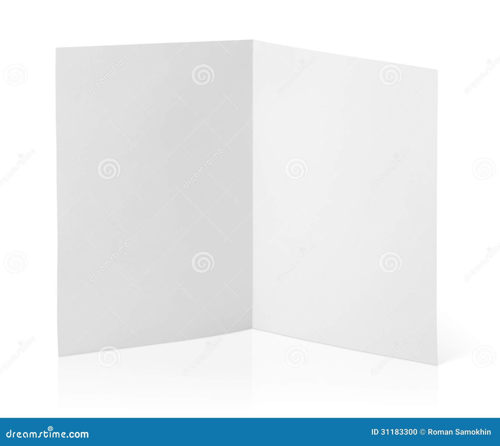 Blank Folded Sheet Of Paper, Flyer, Or Letterhead Over Stack Of Paper ...
