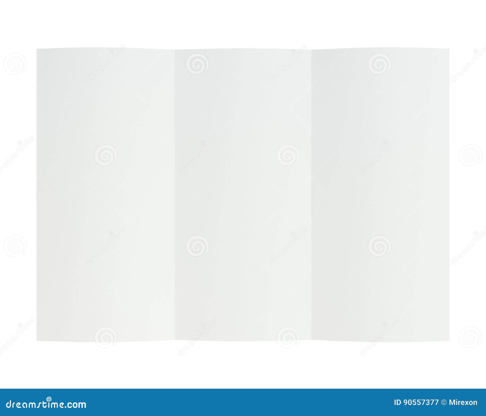 Blank Folded Leaflet White Paper. 3d Rendering Editorial Photography ...