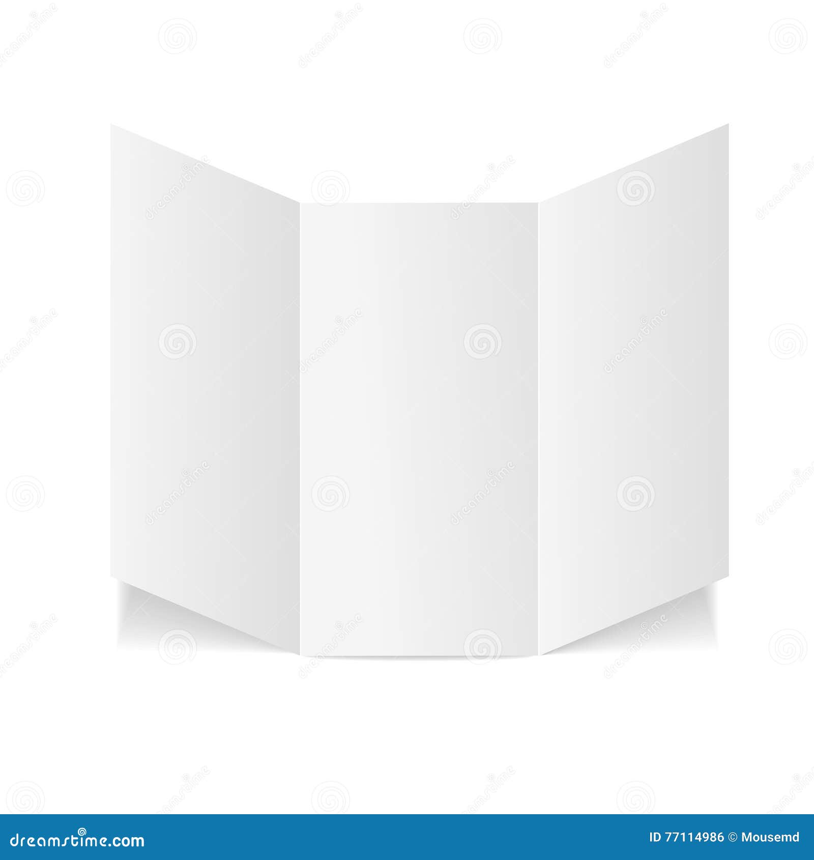 Blank Folded Leaflet White Paper Template. Vector Stock Vector ...