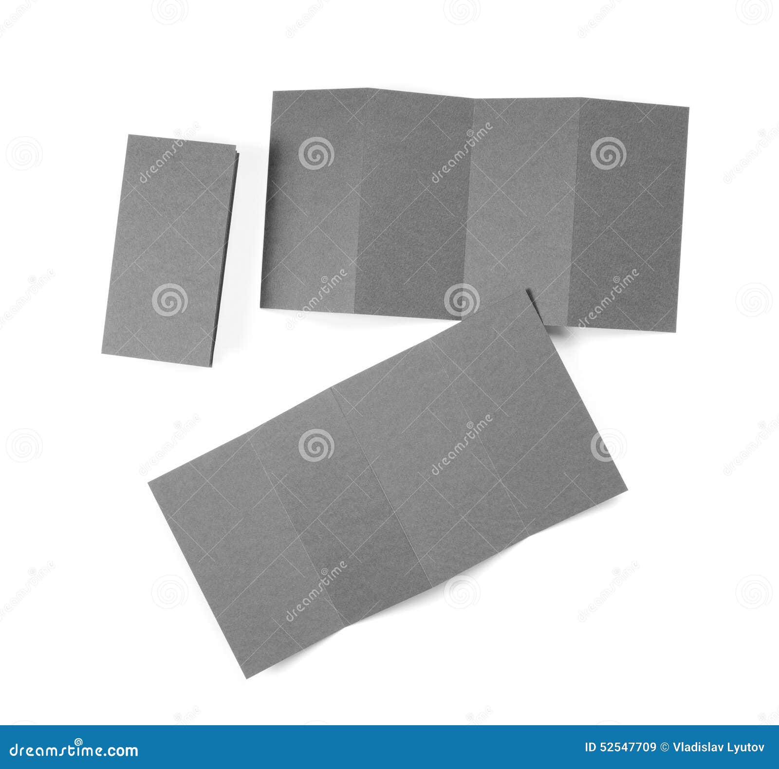 Blank Folded Paper Leaflet or Flyer Mockup. Stock Image - Image of ...